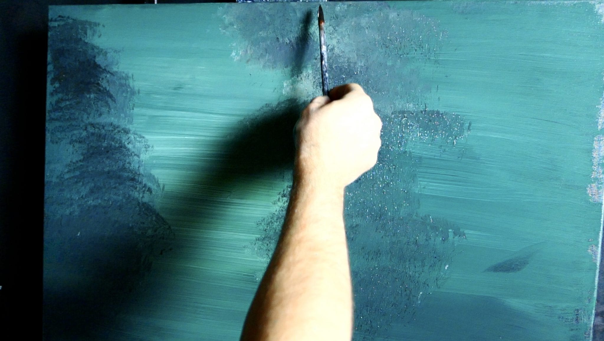 QUIET WATERFALL | SIMPLE OIL PAINTING TECHNIQUES | DRANITSIN0 | UrArtStudio