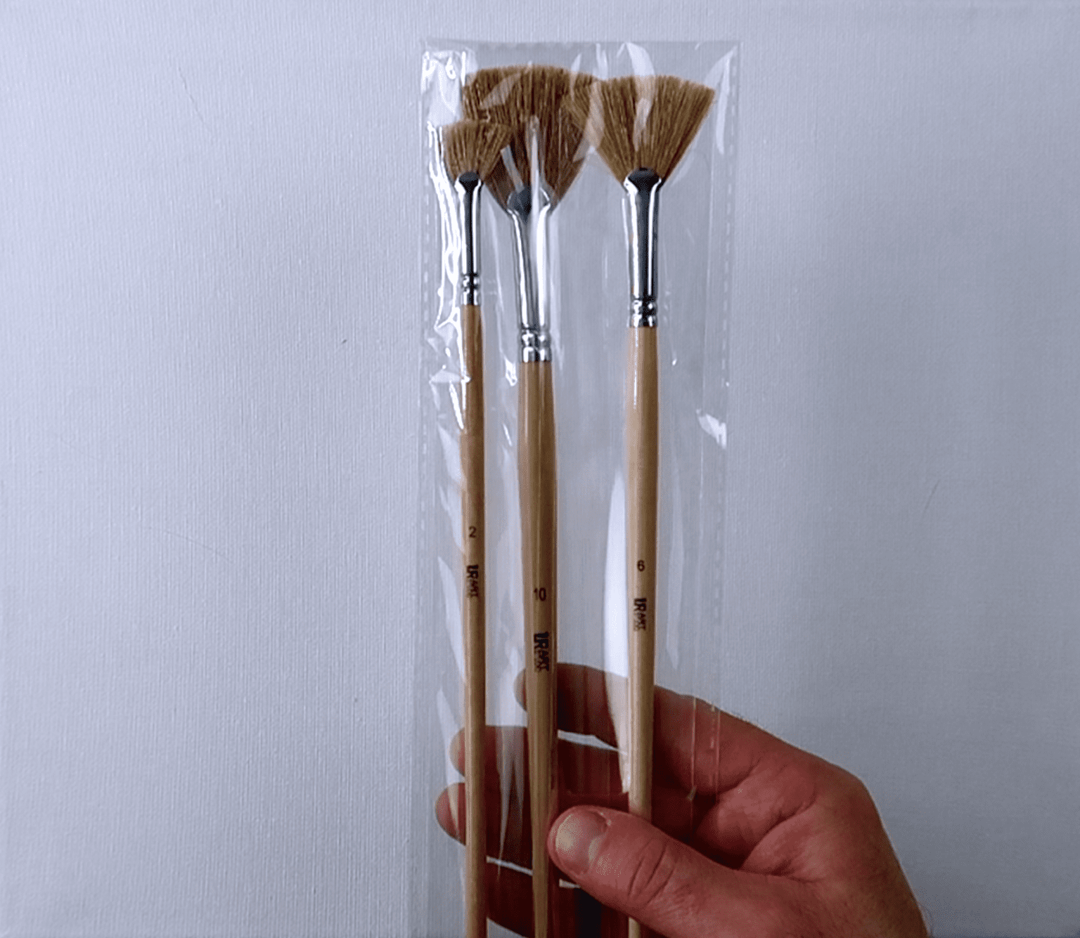 3 NATURAL BRISTLE FAN BRUSH SET - UrArtStudio