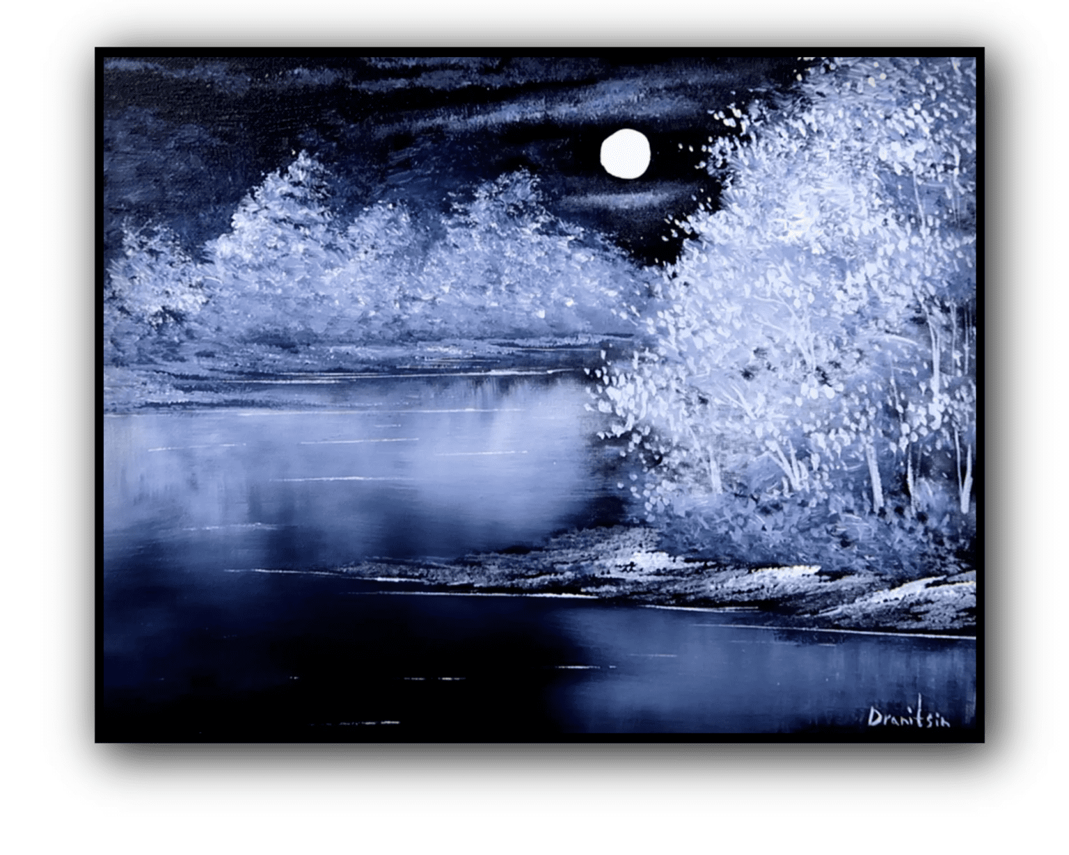 BLACK AND WHITE LANDSCAPE PAINTING - UrArtStudio