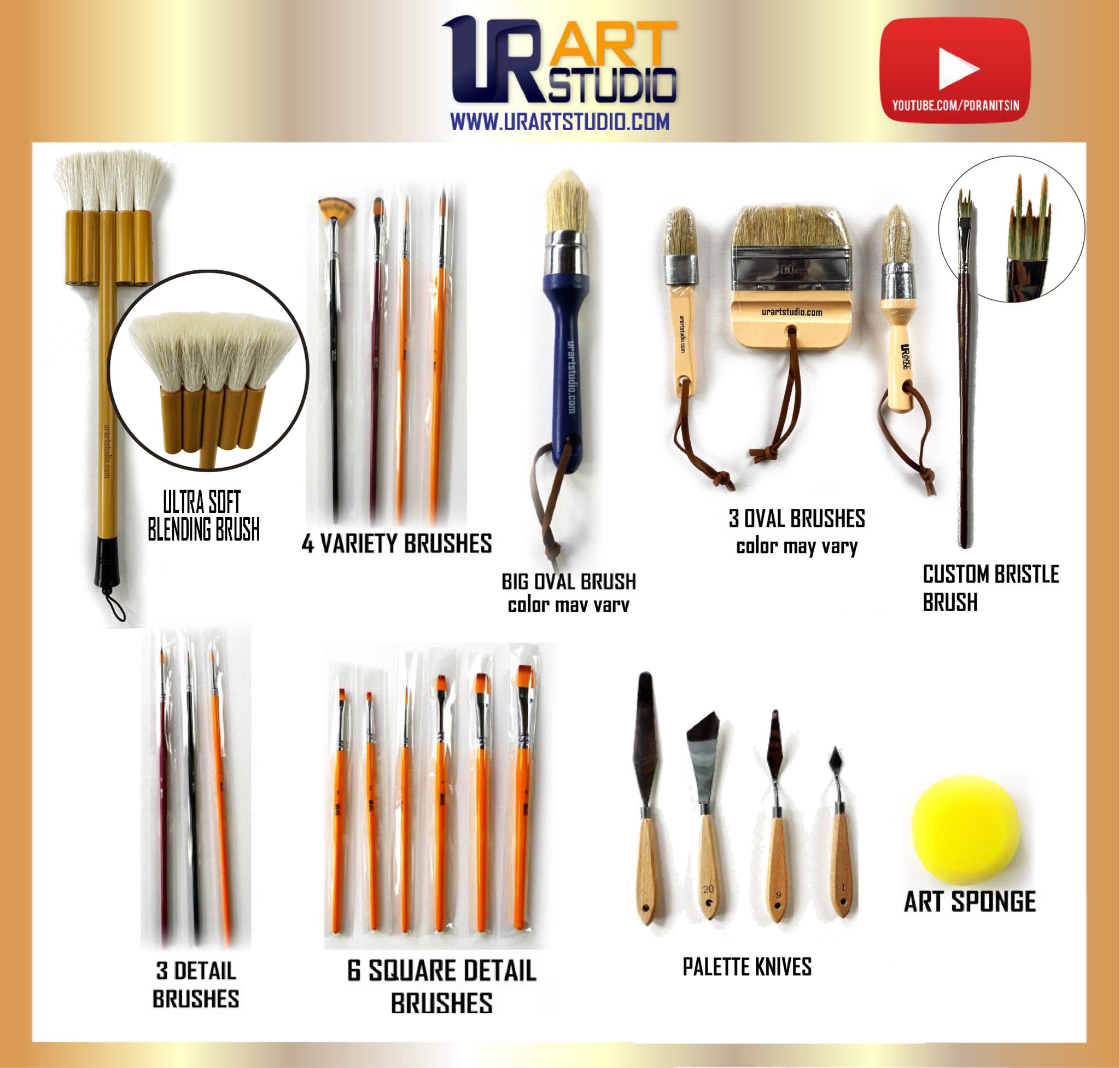 PAINT BRUSH COLLECTION SET | UrArtStudio