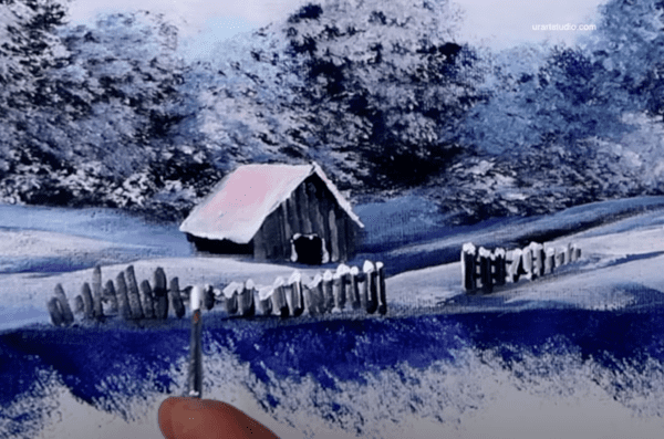WINTER DAY PAINTING STEP BY STEP GUIDE - UrArtStudio