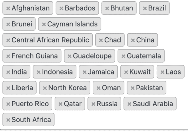 LIST OF COUNTRIES URARTSTUDIO.COM IS NOT ABLE TO SHIP AT THIS TIME ...