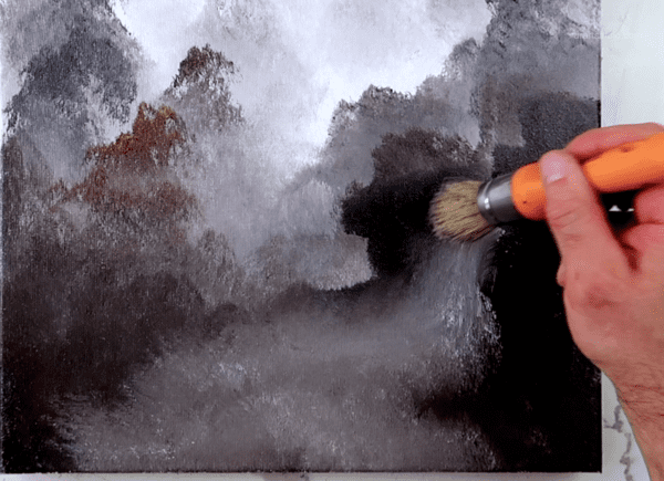 Waterfall Rocky Cliff | Guided Step by Step Acrylic Painting Tutorial ...