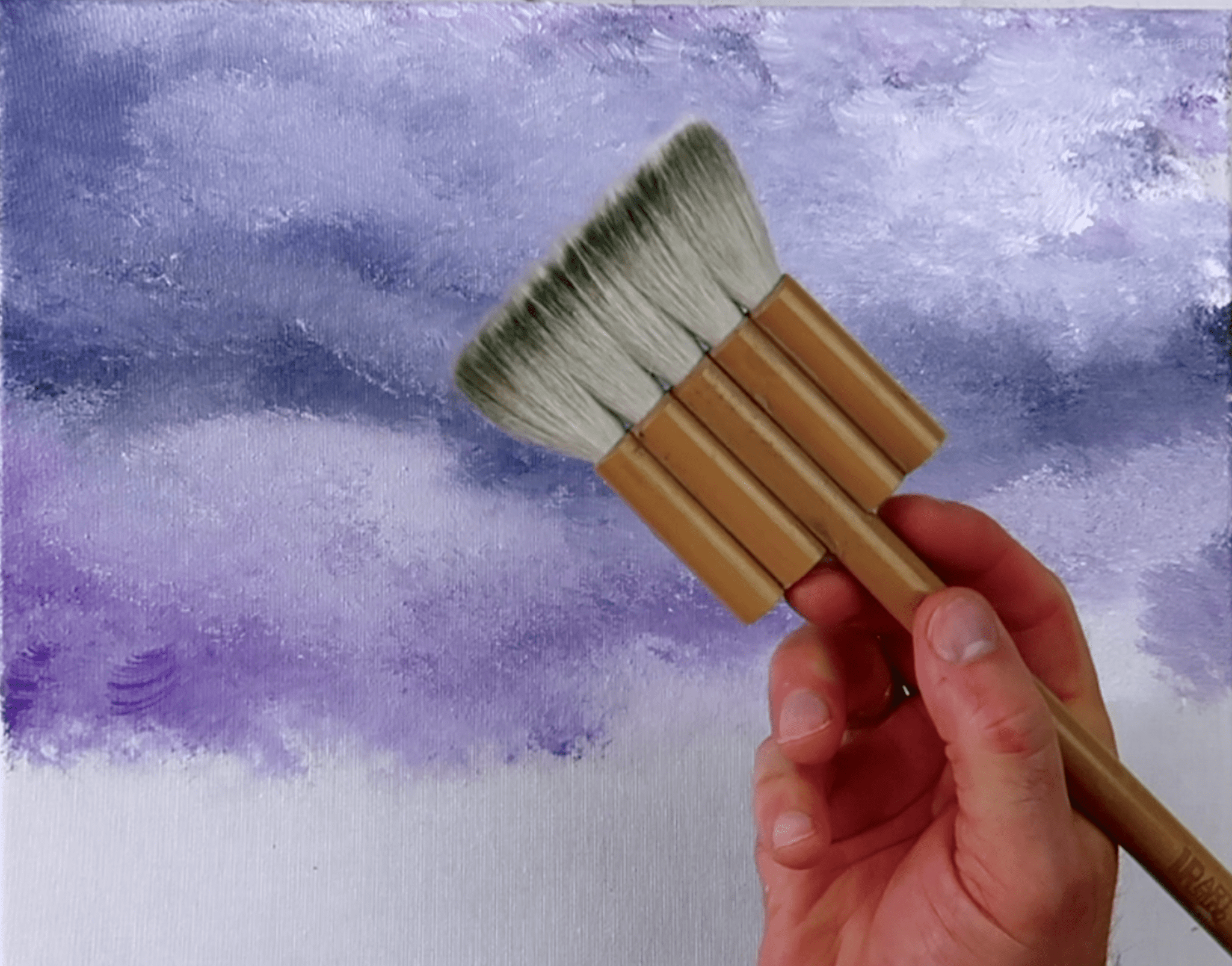 Distant lightning - acrylic step by step painting tutorial - UrArtStudio