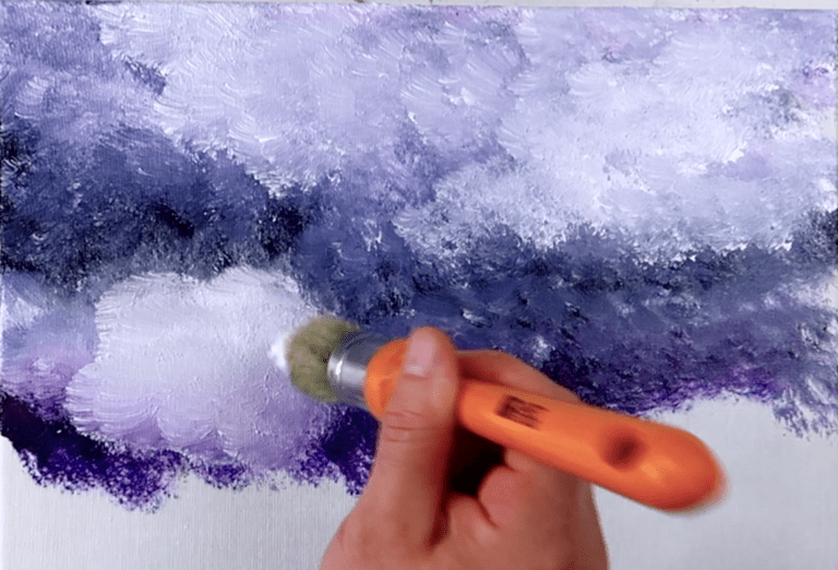 Distant lightning - acrylic step by step painting tutorial - UrArtStudio
