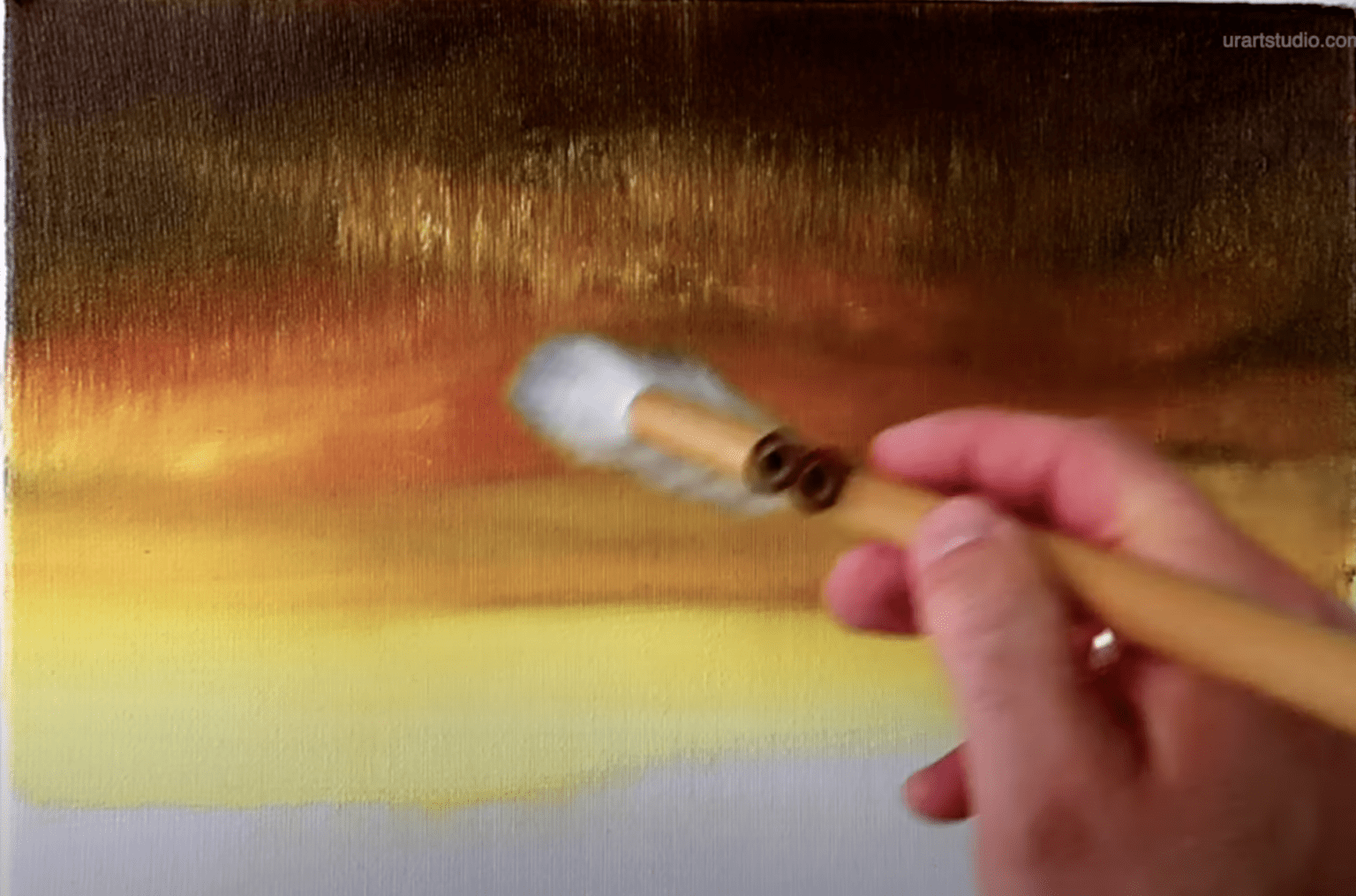 LONELY TREE IN SUNSET | STEP BY STEP PAINTING GUIDE - UrArtStudio