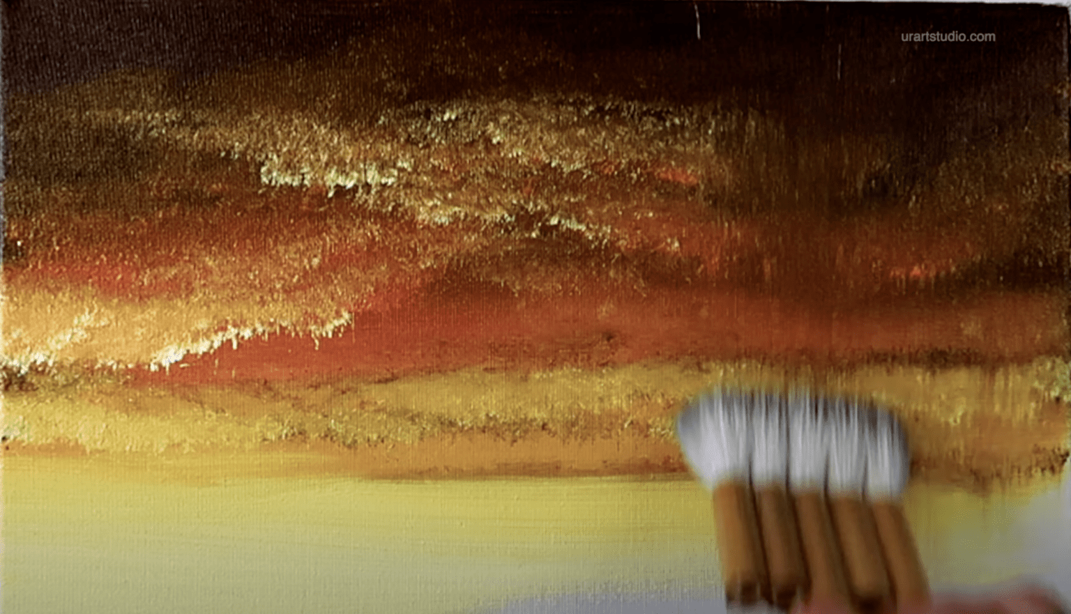 LONELY TREE IN SUNSET | STEP BY STEP PAINTING GUIDE - UrArtStudio