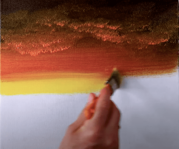 LONELY TREE IN SUNSET | STEP BY STEP PAINTING GUIDE - UrArtStudio