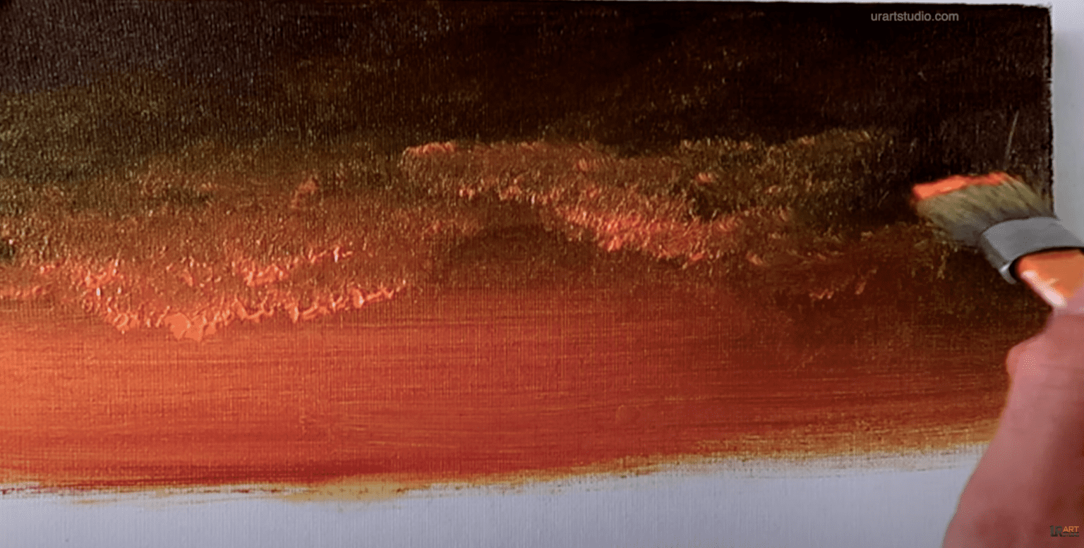 LONELY TREE IN SUNSET | STEP BY STEP PAINTING GUIDE - UrArtStudio