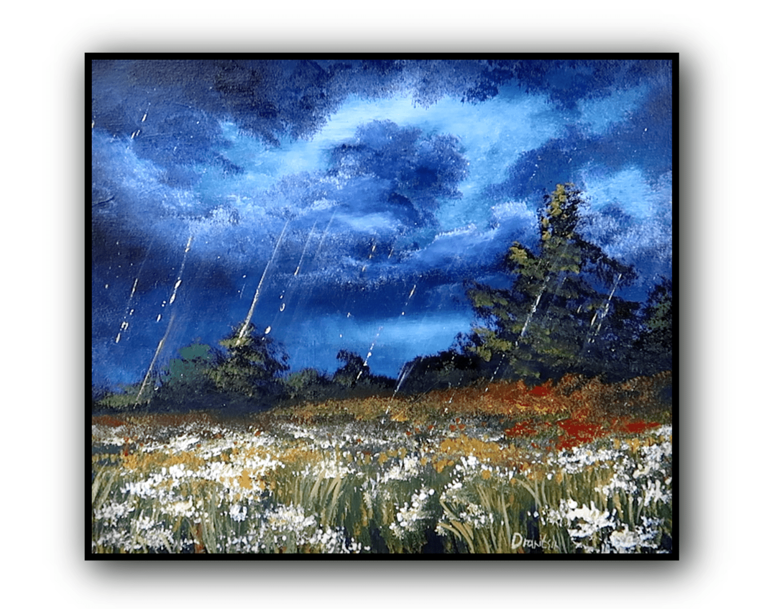 Spring Rain Cloud | Landscape Art | Oval Brush Technique | Acrylics ...